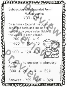 3 Digit Subtraction Expanded Form | Subtraction Strategy Worksheets ...