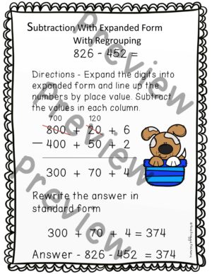 3 Digit Subtraction Expanded Form | Subtraction Strategy Worksheets ...