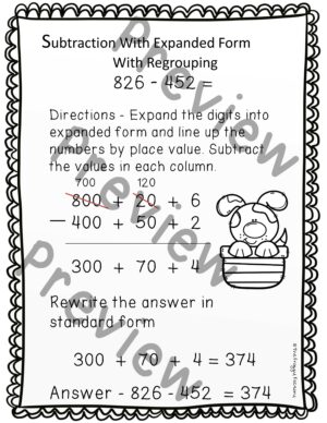 3 Digit Subtraction Expanded Form | Subtraction Strategy Worksheets ...