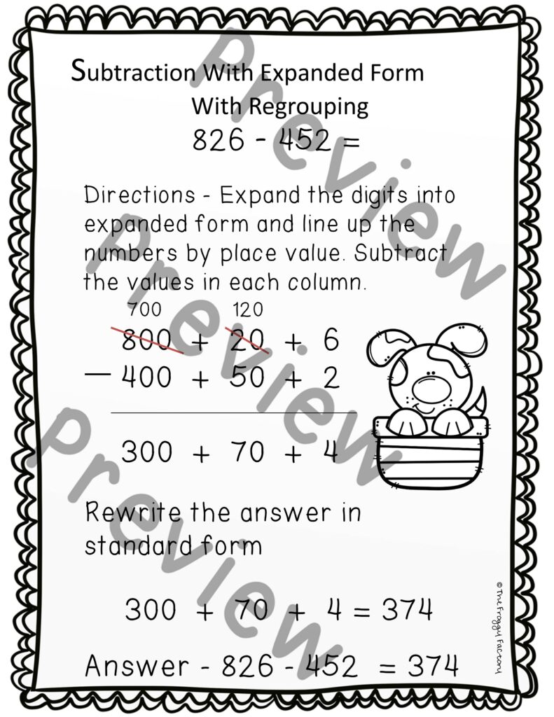 3 Digit Subtraction Expanded Form | Subtraction Strategy Worksheets ...