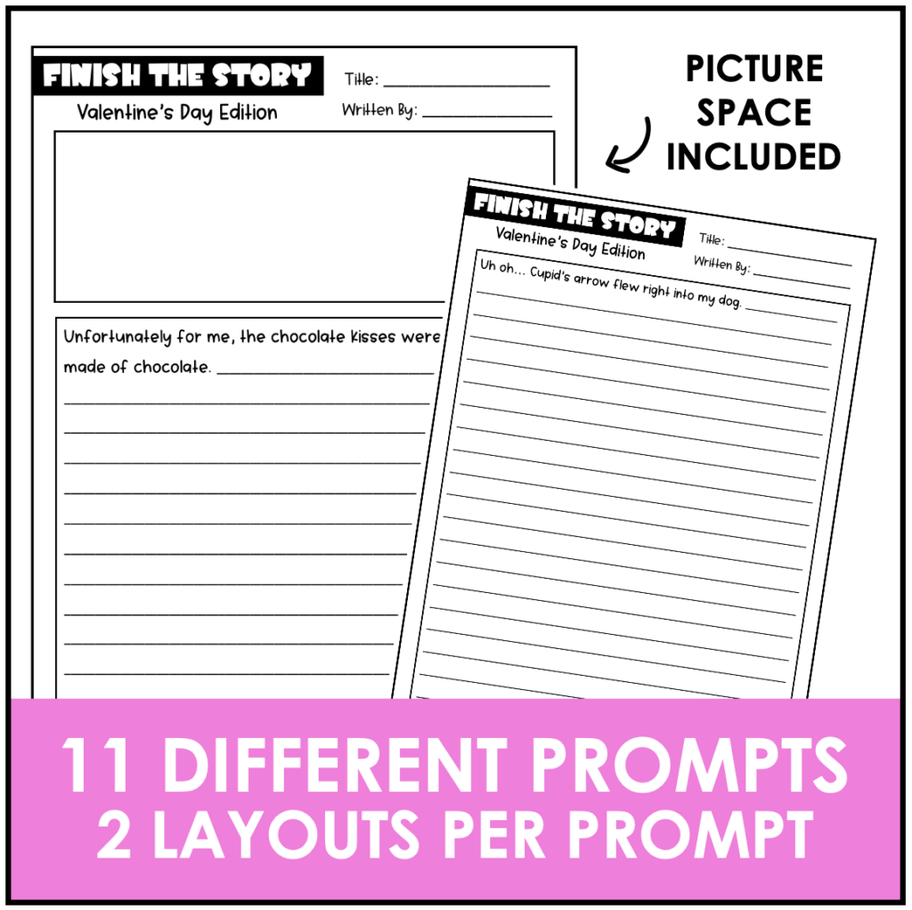 Valentine's Day Writing Activity Finish the Story Prompts | Made By ...
