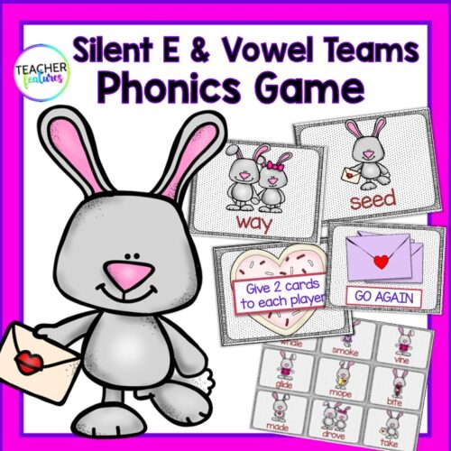 Valentine's Day Game Silent E and Vowel Team | Made By Teachers