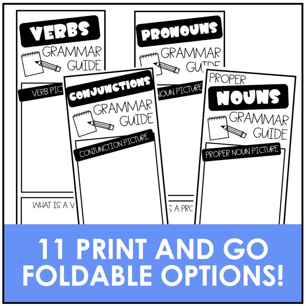 Grammar Project | Parts of Speech Foldable Brochures | Made By Teachers