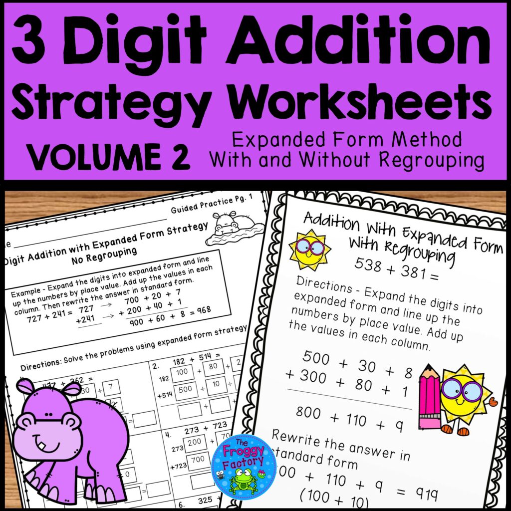 3 Digit Addition Expanded Form | Addition Strategies Worksheets | Made By Teachers