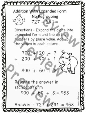 3 Digit Addition Expanded Form | Addition Strategies Worksheets | Made ...