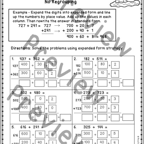 3 Digit Addition Expanded Form | Addition Strategies Worksheets | Made ...