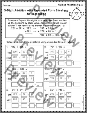 3 Digit Addition Expanded Form | Addition Strategies Worksheets | Made ...
