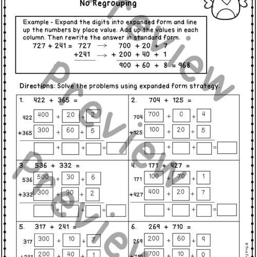 3 Digit Addition Expanded Form | Addition Strategies Worksheets | Made ...
