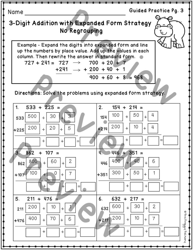 3 Digit Addition Expanded Form | Addition Strategies Worksheets | Made ...