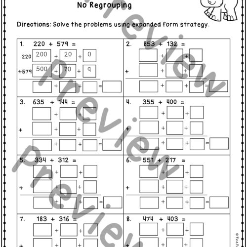 3 Digit Addition Expanded Form | Addition Strategies Worksheets | Made ...