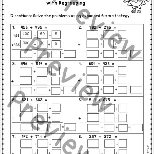 3 Digit Addition Expanded Form | Addition Strategies Worksheets | Made ...