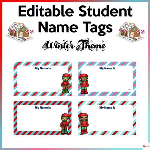 Editable Name Tags and Labels Winter Theme Bundle | Made By Teachers