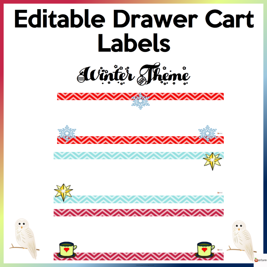 Editable Drawer Cart Labels Winter Theme | Made By Teachers