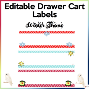 Editable Drawer Cart Labels Winter Theme | Made By Teachers
