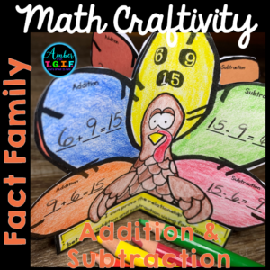 Addition and Subtraction Thanksgiving Math Craft | Fall Turkey Activity ...