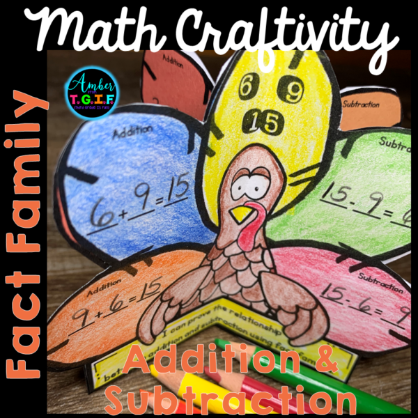 Addition and Subtraction Thanksgiving Math Craft | Fall Turkey Activity ...