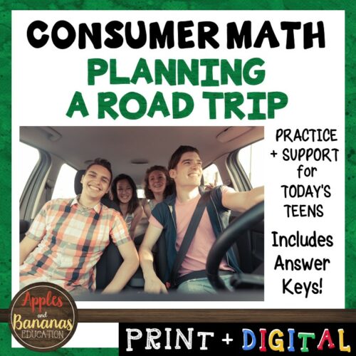 Planning a Road Trip - Consumer Math Notes and Practice | Made By Teachers