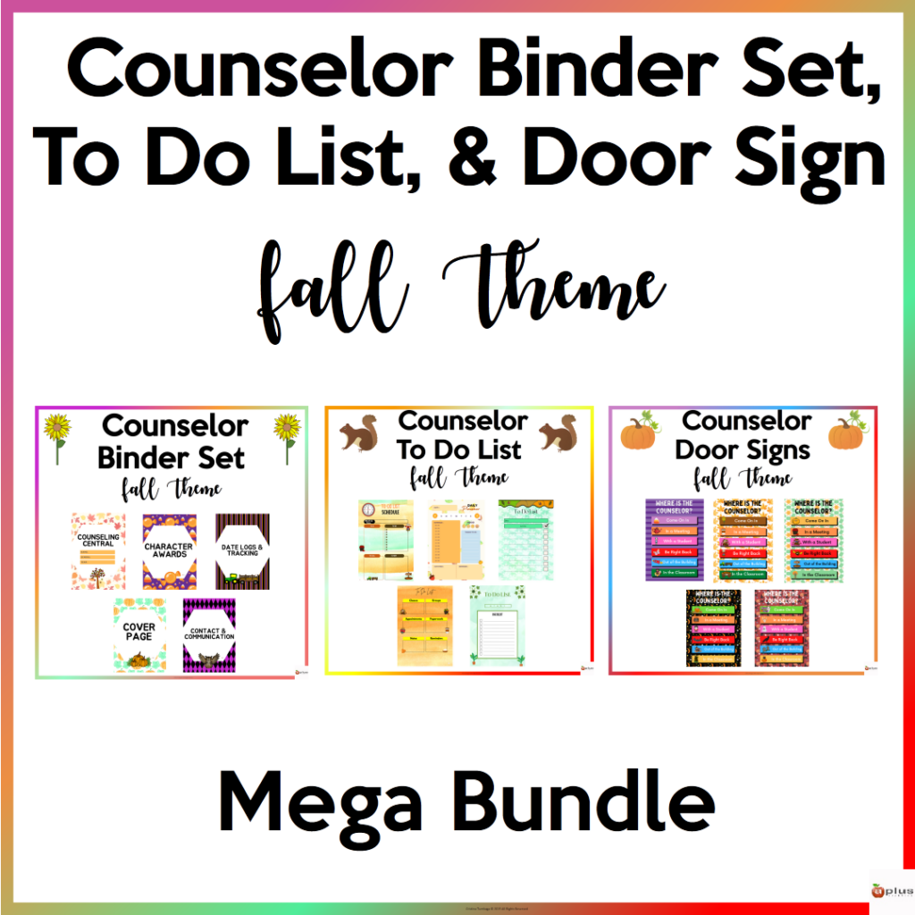 Counselor Central Binder Set, Door Signs, and Ta Da List Fall Theme ...