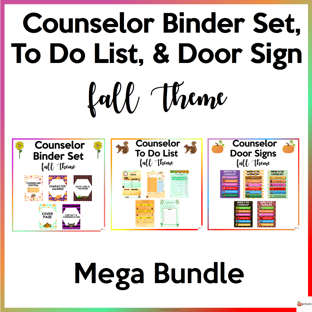 Counselor Central Binder Set, Door Signs, and Ta Da List Fall Theme ...