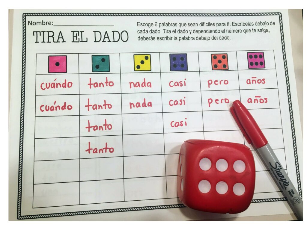 Spanish Spelling Activities | Actividades para practicar palabras ...