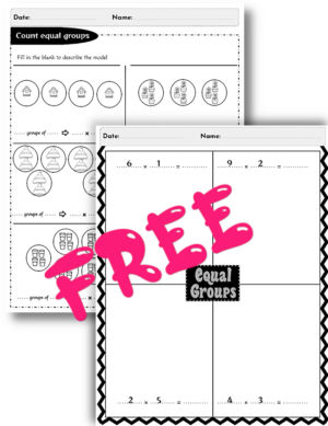 FREE Equal Groups Multiplication Worksheets- One Step Equations ...