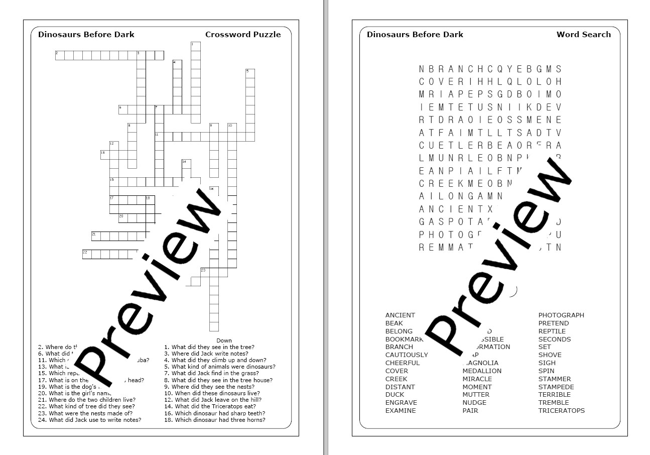 Magic Tree House "Dinosaurs Before Dark" worksheets | Made By Teachers