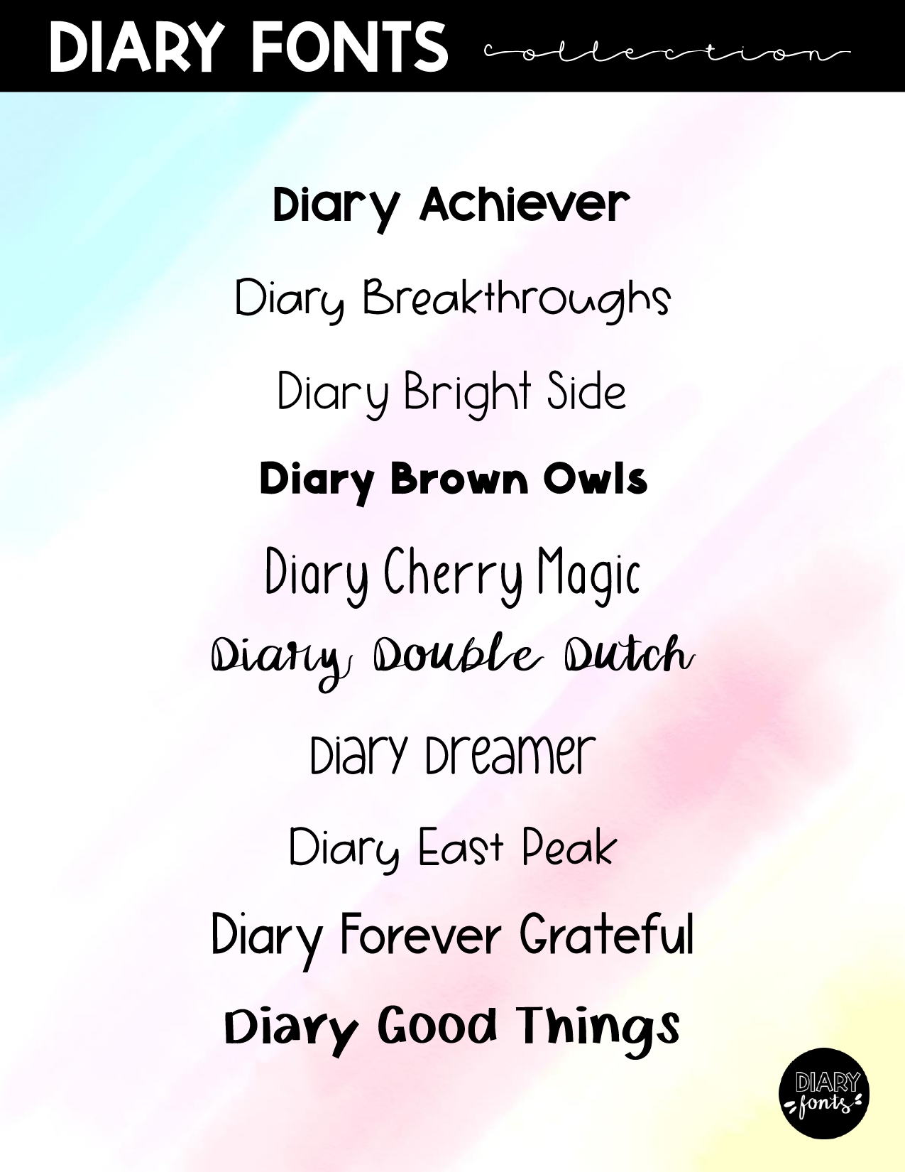 Fonts Collection by Diary Fonts - ONE BIG DOWNLOAD | Made By Teachers