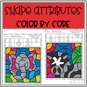 2D and 3D Shapes Color by Code | Made By Teachers