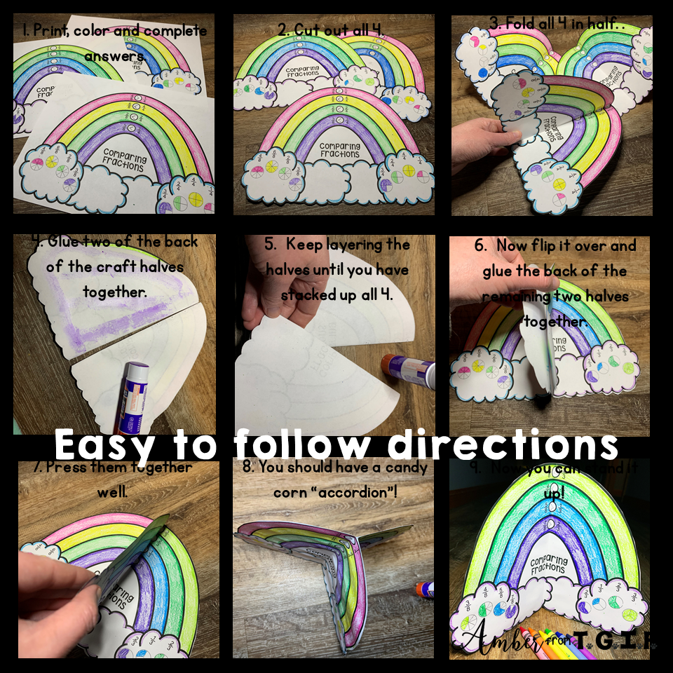 Comparing Fractions Math Craft | Rainbow | Made By Teachers