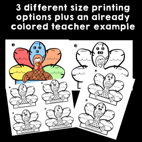 Thanksgiving Multiplication and Division November Math Craft | Fall ...