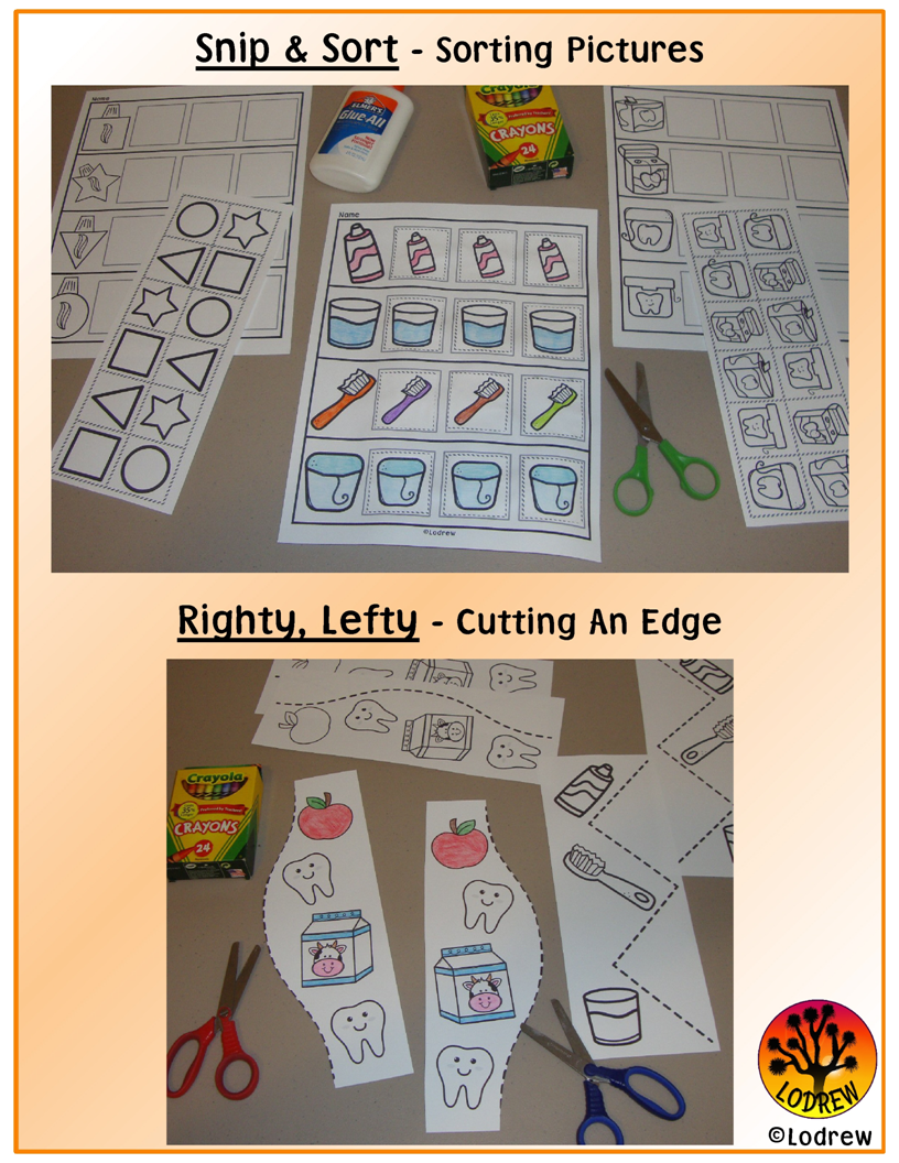 Scissor Skills Dental Health Centers Cut Paste No Prep Fine Motor ...