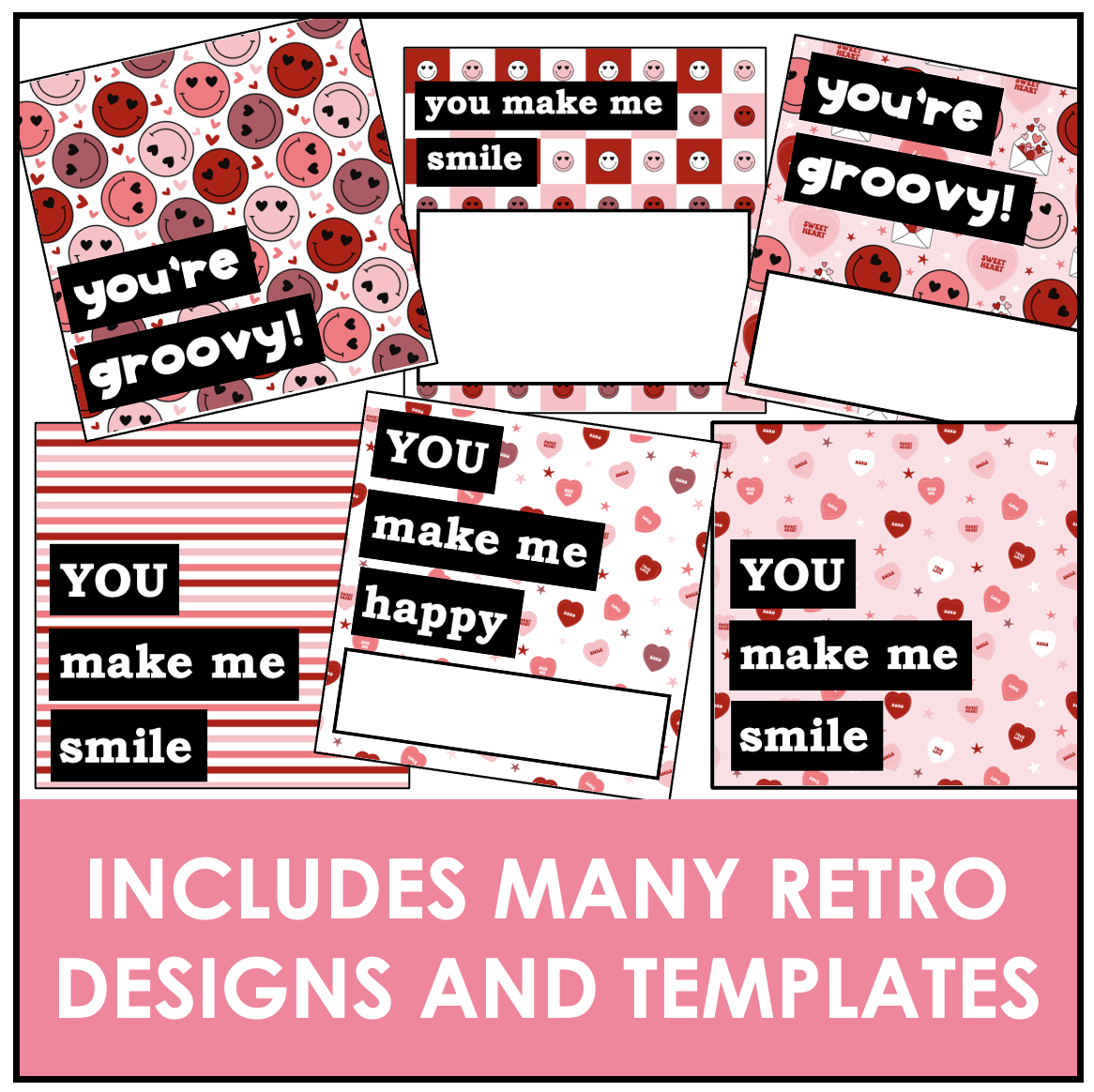 Valentine's Day Cards Retro Groovy Theme | Made By Teachers