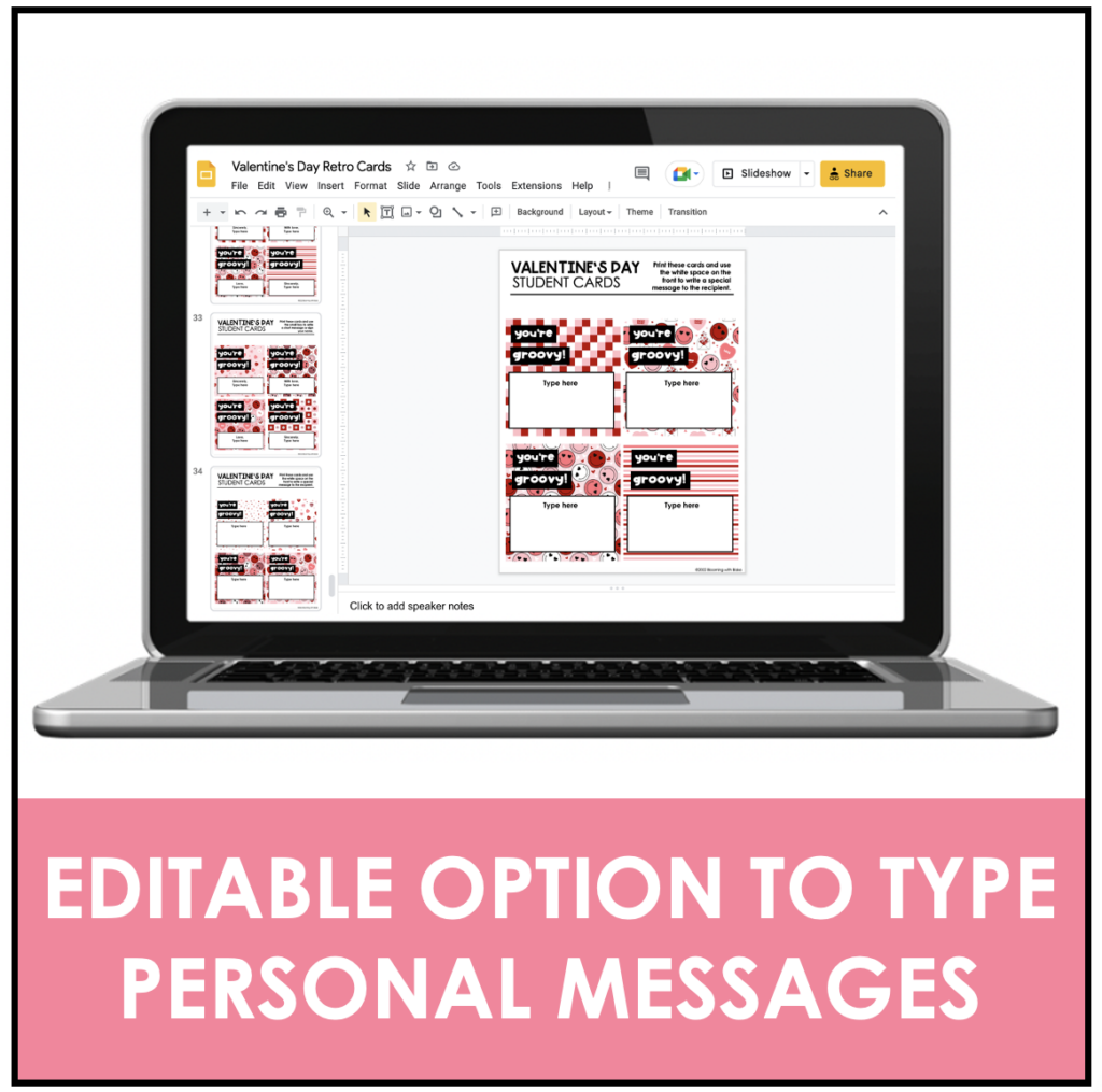 Valentine's Day Cards Retro Groovy Theme | Made By Teachers