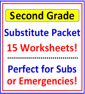 Second Grade SUBSTITUTE Packet (15 Worksheets) | Made By Teachers