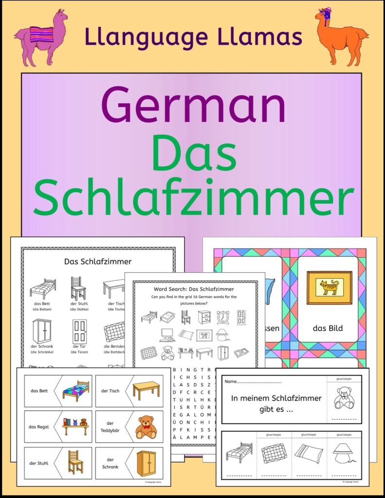 German Bedroom - Das Schlafzimmer - Vocabulary activities, puzzles and ...