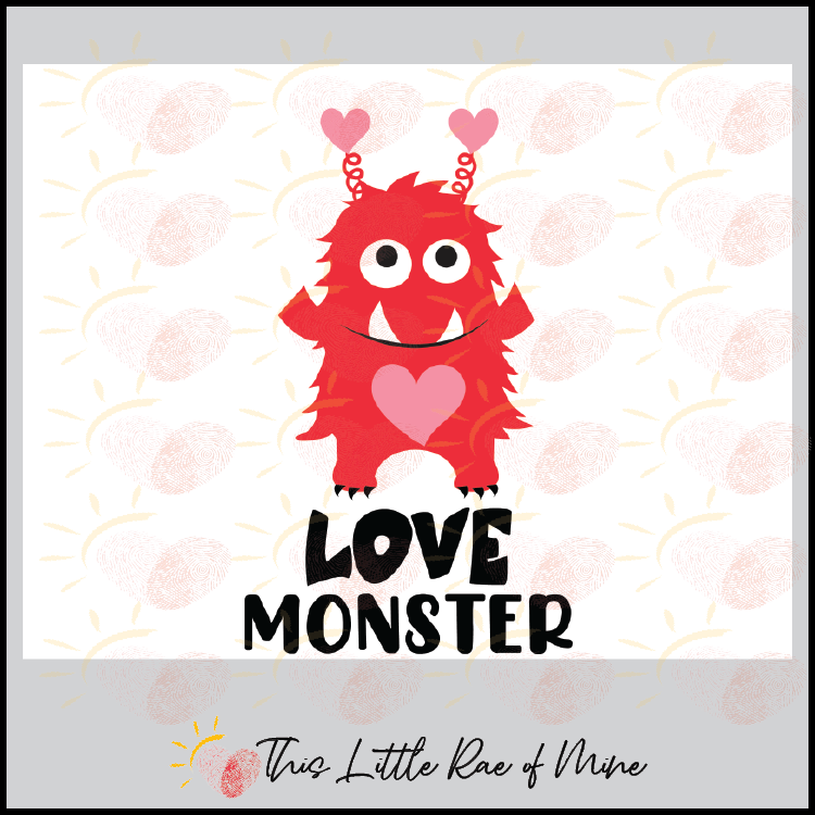 Love Monster - Valentine's Day - printable - Handprint art - keepsake ...