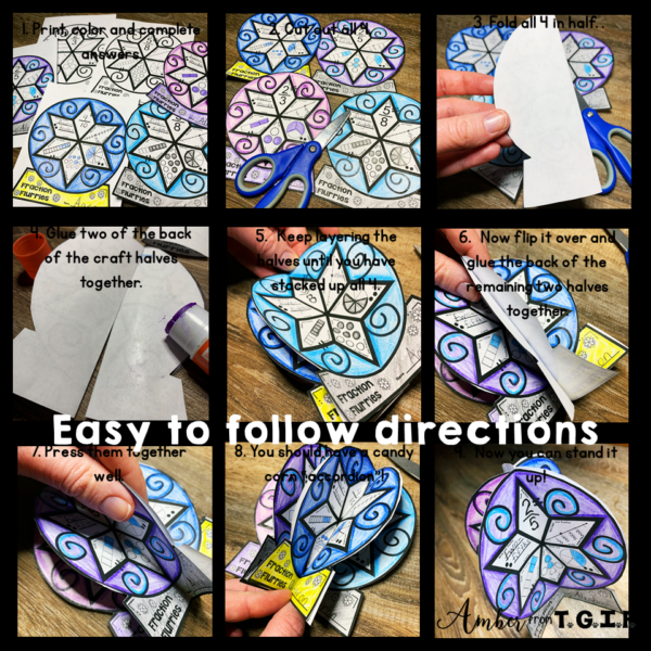 Winter Math Craft | Beginning Fractions | Snowflake Fraction Flurries ...