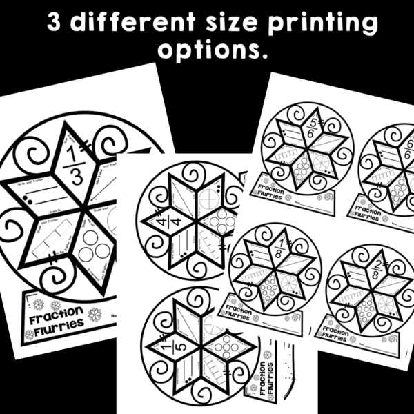 Winter Math Craft | Beginning Fractions | Snowflake Fraction Flurries ...