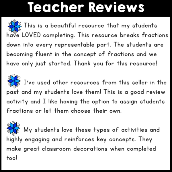 Winter Math Craft | Beginning Fractions | Snowflake Fraction Flurries ...