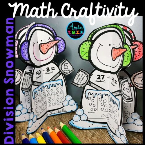 Winter Math Division Craft | Snowman Beginning Division | January ...
