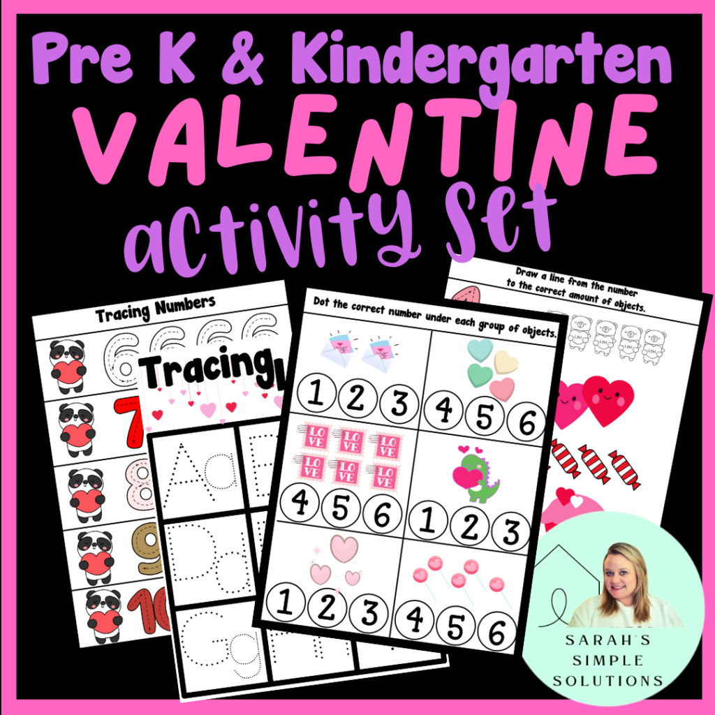 Pre K and Kindergarten Valentine Learning Activity Set | Made By Teachers