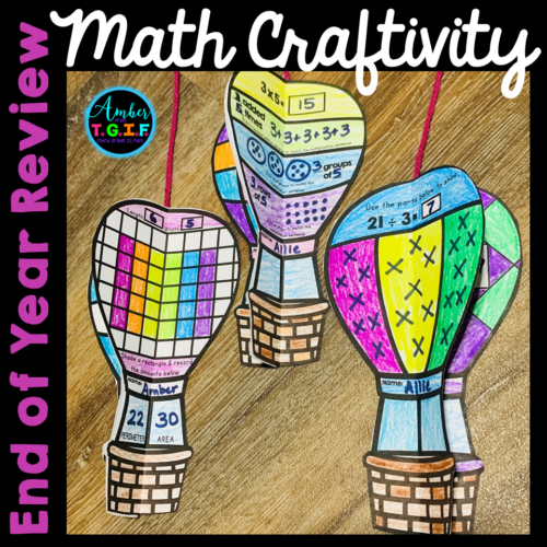 3rd Grade Math Craft Review Activities | Hot Air Balloon Theme - Made ...
