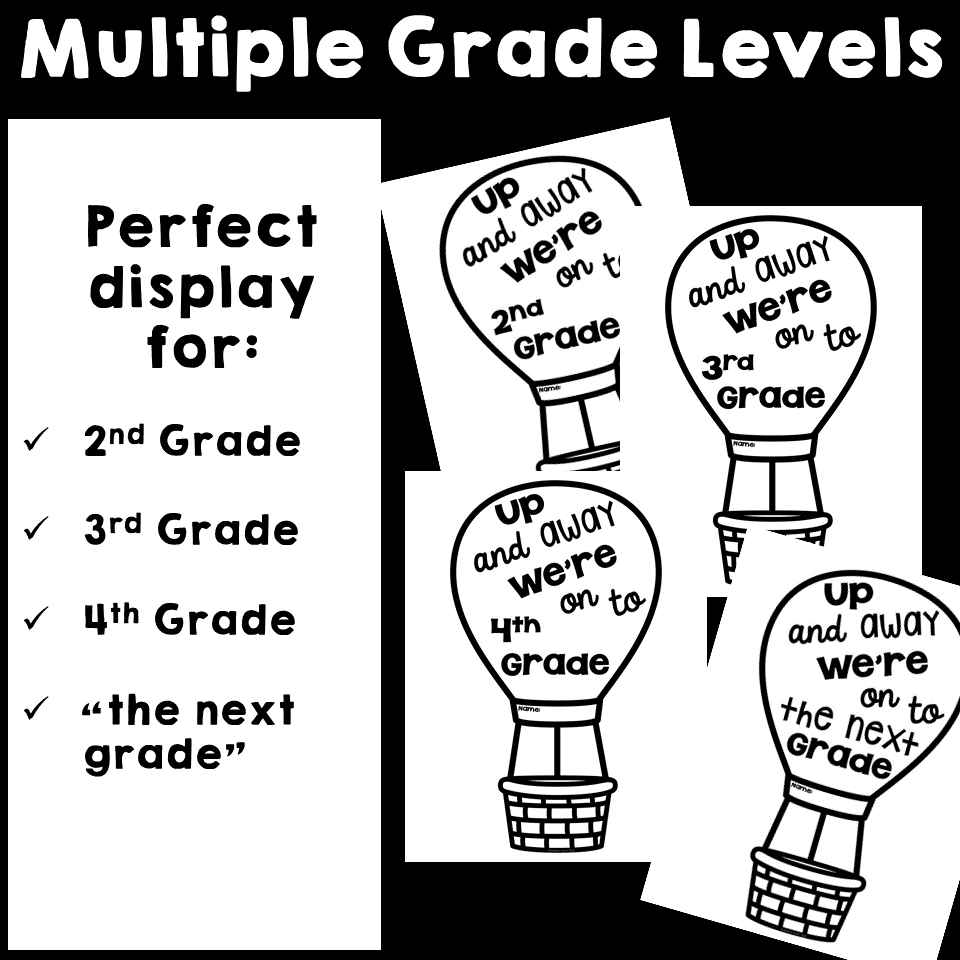 3rd Grade Math Craft Review Activities | Hot Air Balloon Theme | Made ...