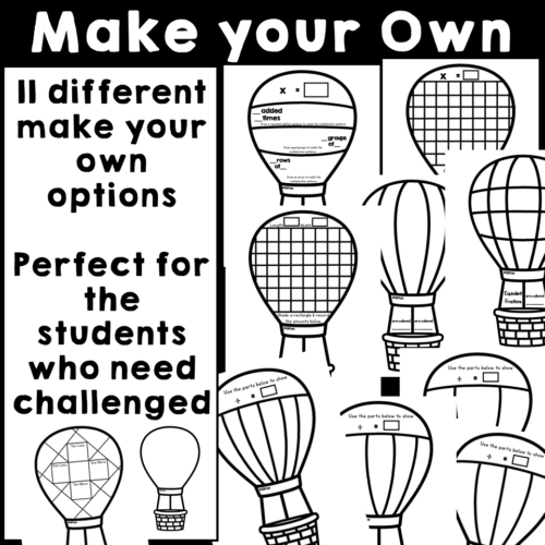 3rd Grade Math Craft Review Activities | Hot Air Balloon Theme | Made ...