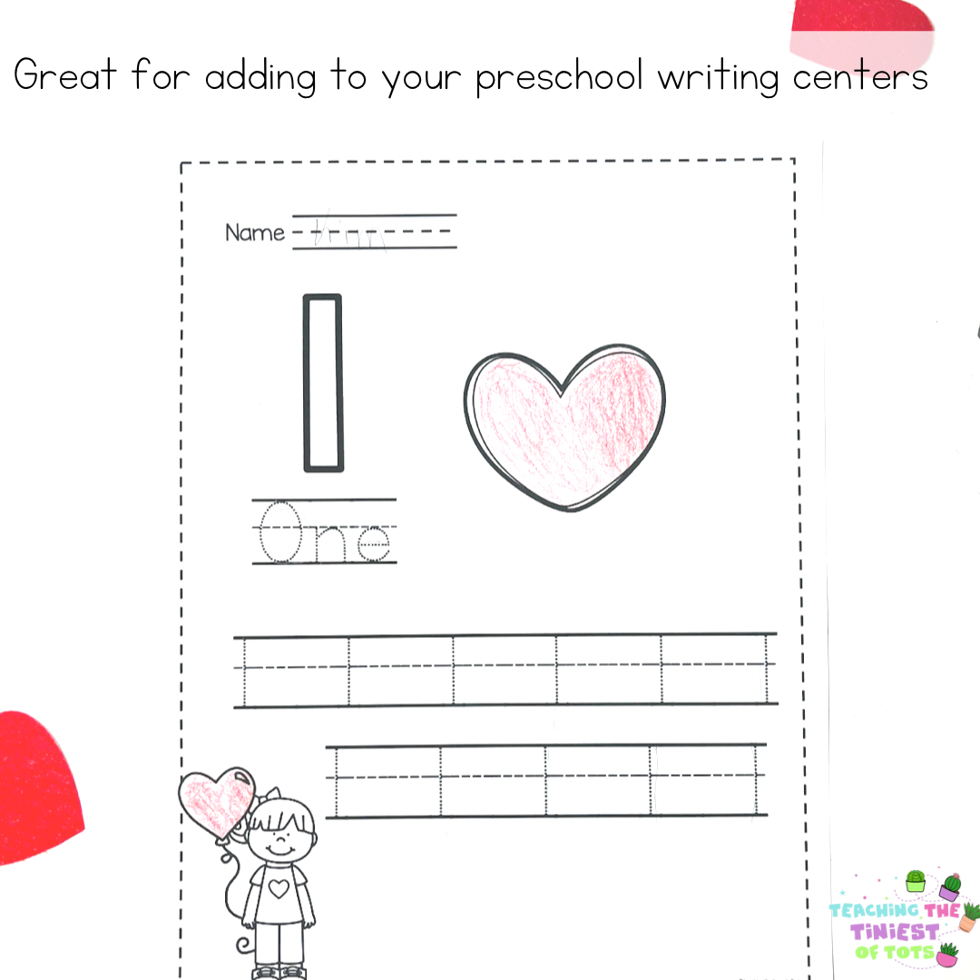 Valentine's Day Kindergarten Math Worksheet Number Tracing 1-20 | Made ...