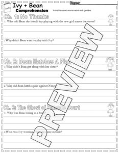 Ivy + Bean Novel Study Book Companion Reading Comprehension | Made By ...