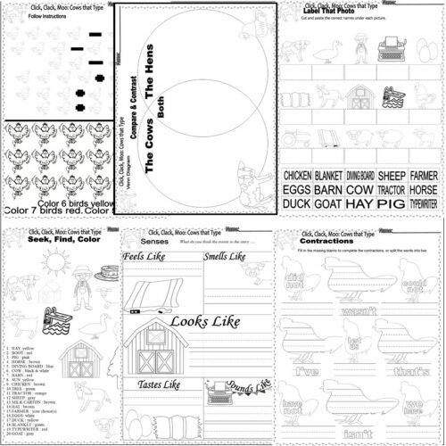 Click Clack Moo Cows that Type Book Companion Reading Comprehension ...