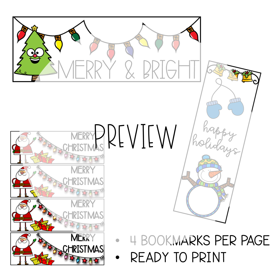 Christmas Bookmarks Ready to Print | Made By Teachers