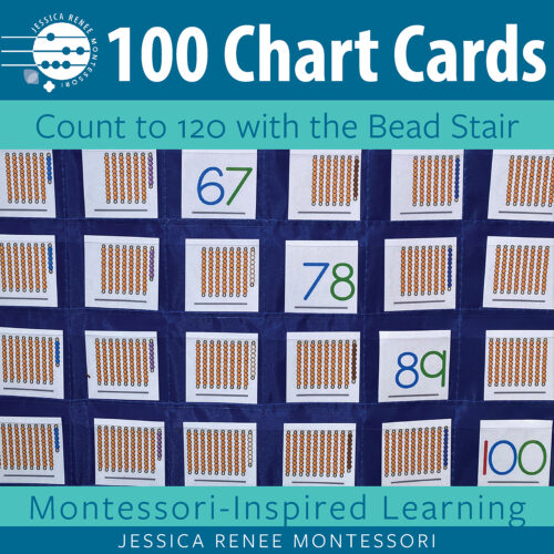Montessori Math Hundred Chart Activity Cards with Colored Beads | Made ...
