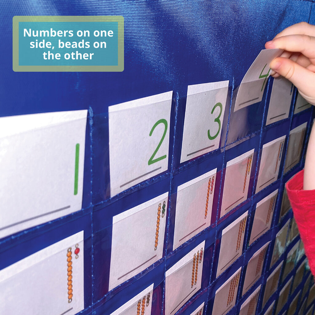 Montessori Math Hundred Chart Activity Cards with Colored Beads | Made ...